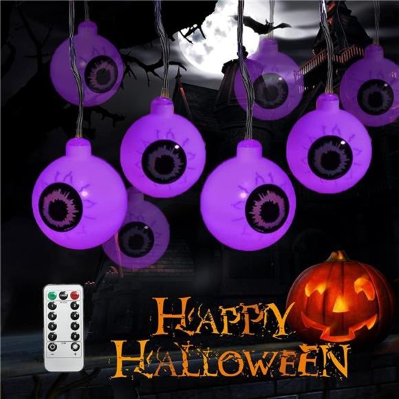 Holiday | Eyeball String Lights Dimmable 8 Modes165ft With 3 Plastic ...